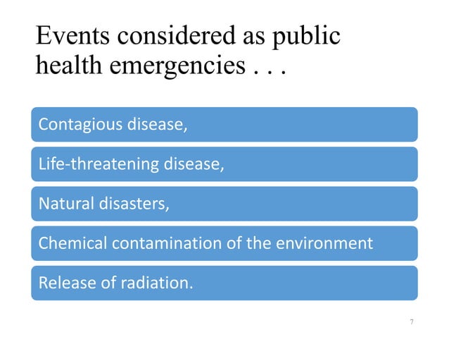 Public health emergencies | PPTX | Infectious Diseases | Diseases and ...
