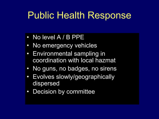 Public health emergency preparedness | PPT | Infectious Diseases ...