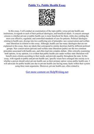 Public Health Essays | PDF