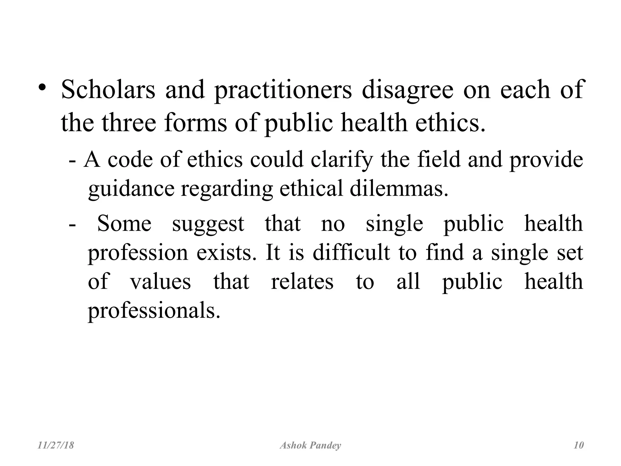 Public Health Ethics Ppt