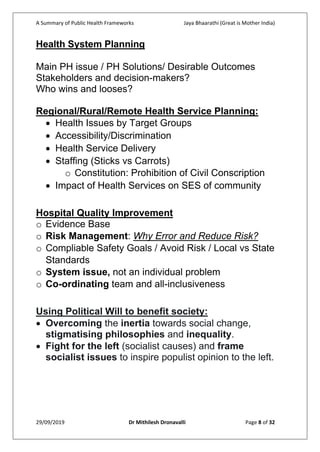 Public health frameworks | PDF