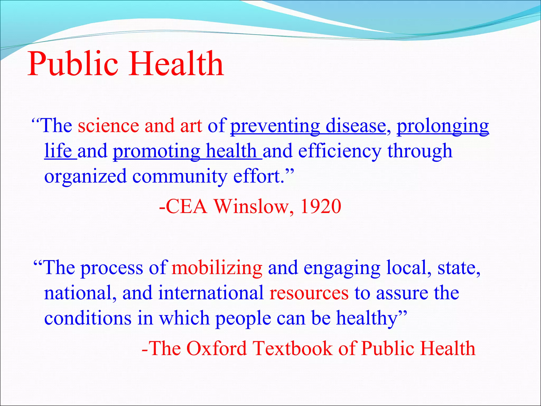 Introduction to Public health | PPT