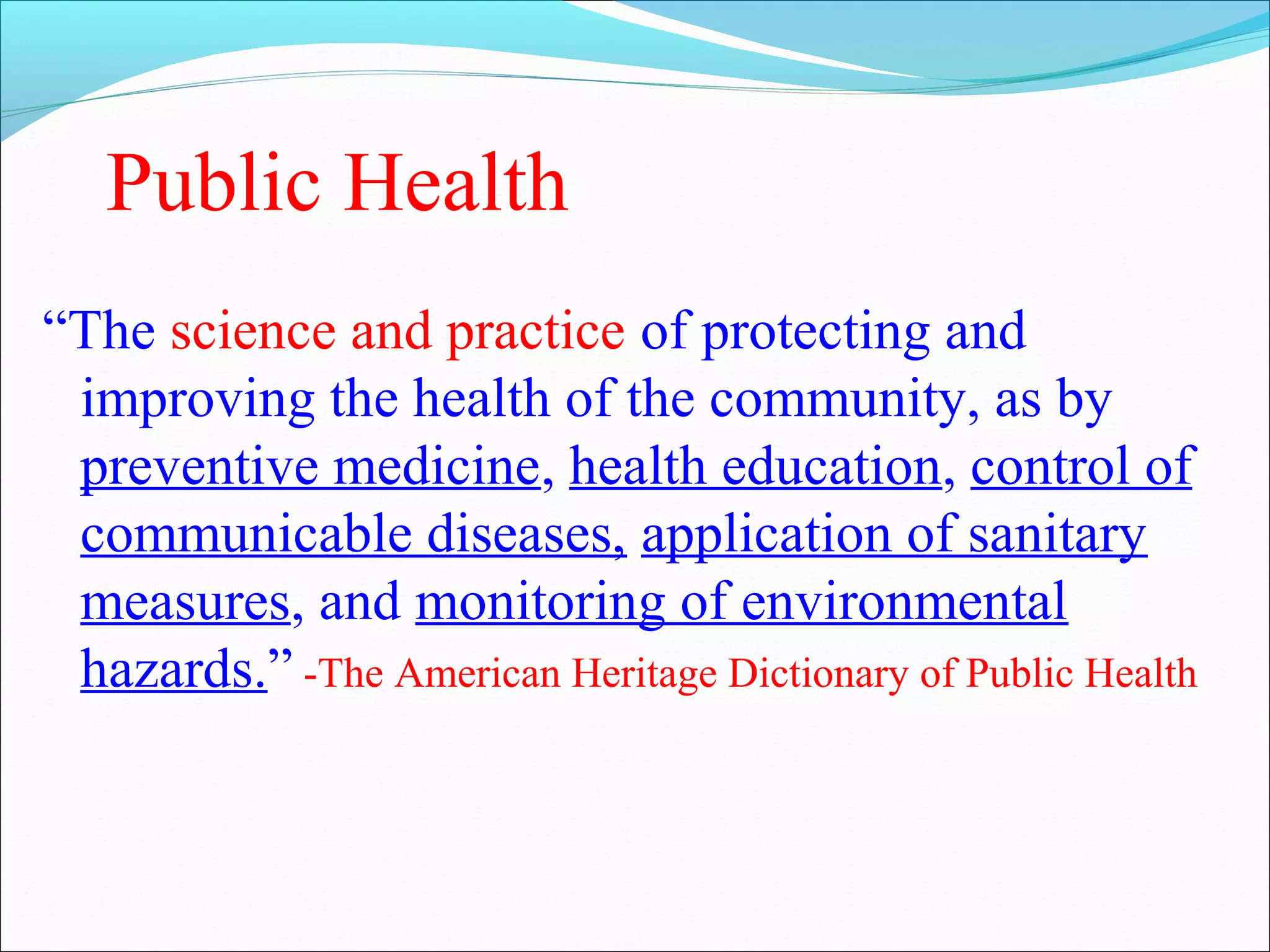 Introduction to Public health | PPT