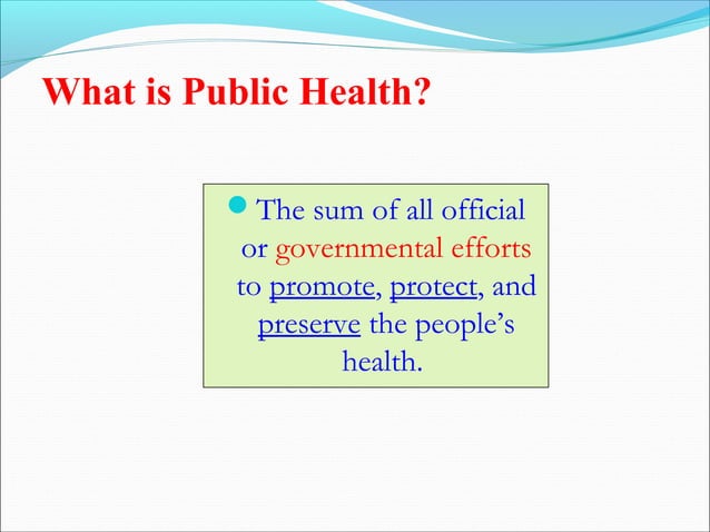 Introduction to Public health | PPT