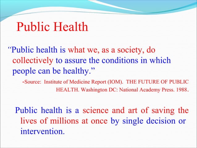 Introduction to Public health | PPT