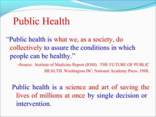 Introduction to Public health | PPT