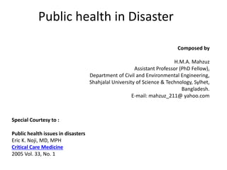 Public health in disaster | PPTX