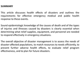 Public health in disaster | PPTX