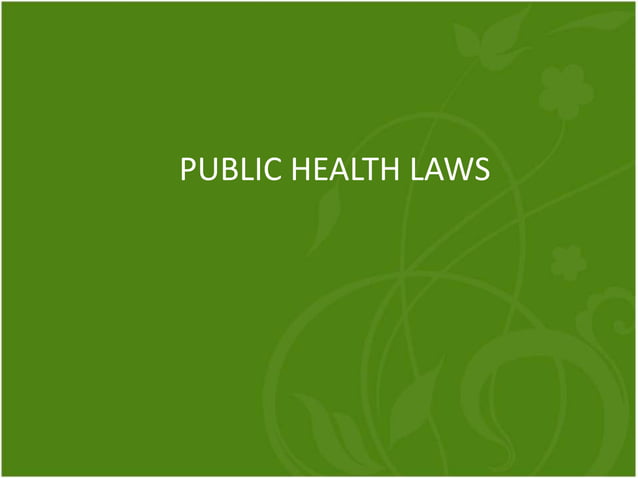 Public health laws | PPT