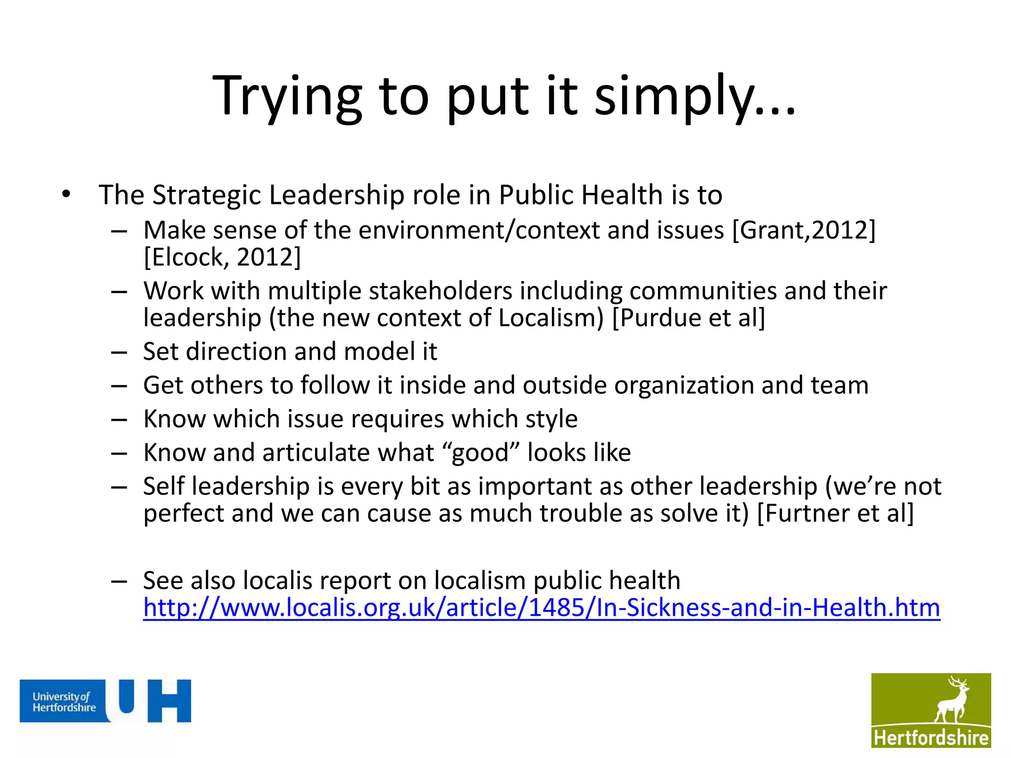 Leadership in public health | PPTX