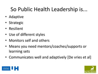 Leadership in public health | PPTX