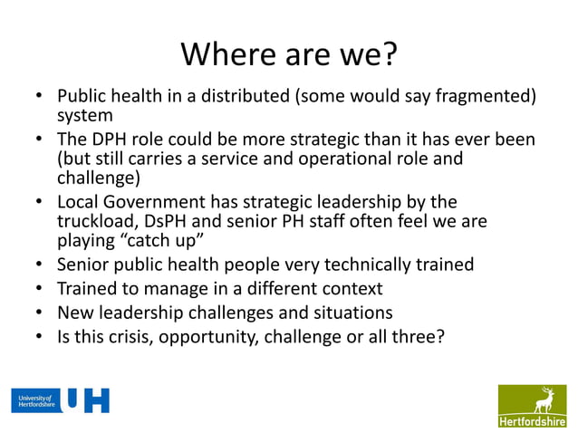 Leadership in public health | PPTX | Business | Business and Finance
