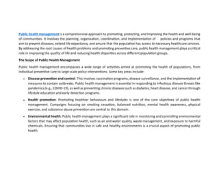 Public Health Management: Ensuring a Healthier Society | PDF