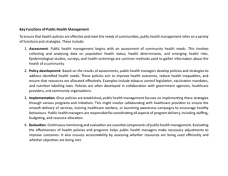 Public Health Management: Ensuring a Healthier Society | PDF