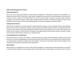 Public Health Management: Ensuring a Healthier Society | PDF
