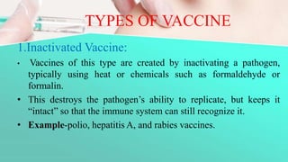 Vaccine,Vaccnication,History and Types ofVaccine | PPTX