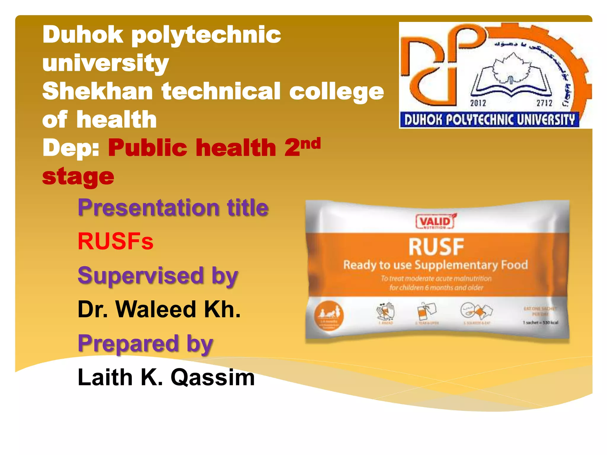 Ready to use supplementary food | PPT