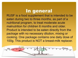 Ready to use supplementary food | PPT