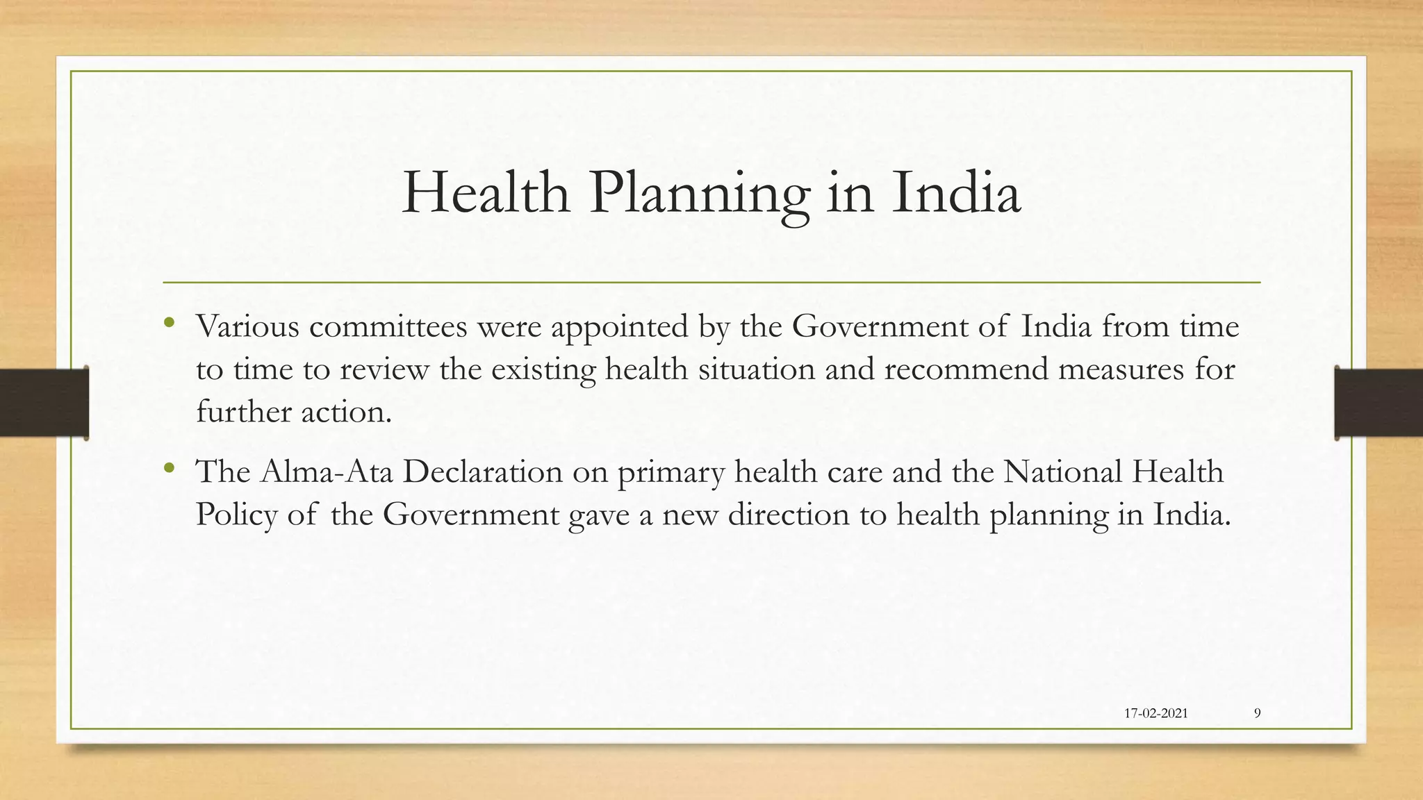 Public health planning in India | PPTX