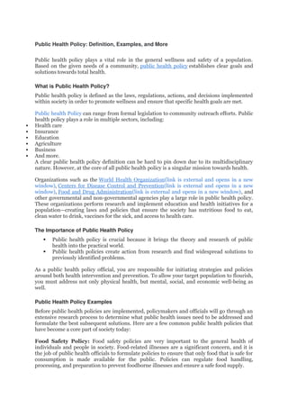 Public Health Administration in public health. (research) | PDF