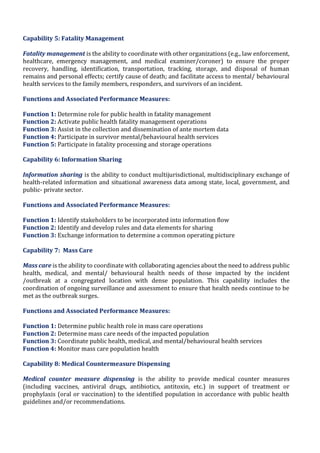 Public Health Preparedness Planning for Strengthening Capabilities ...