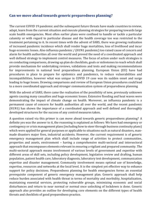 Public Health Preparedness Planning for Strengthening Capabilities ...