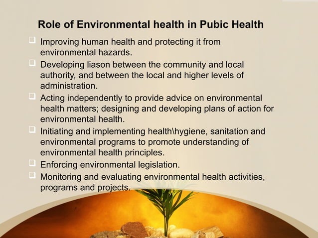 Public health presentation (Environmental Health) | PPTX