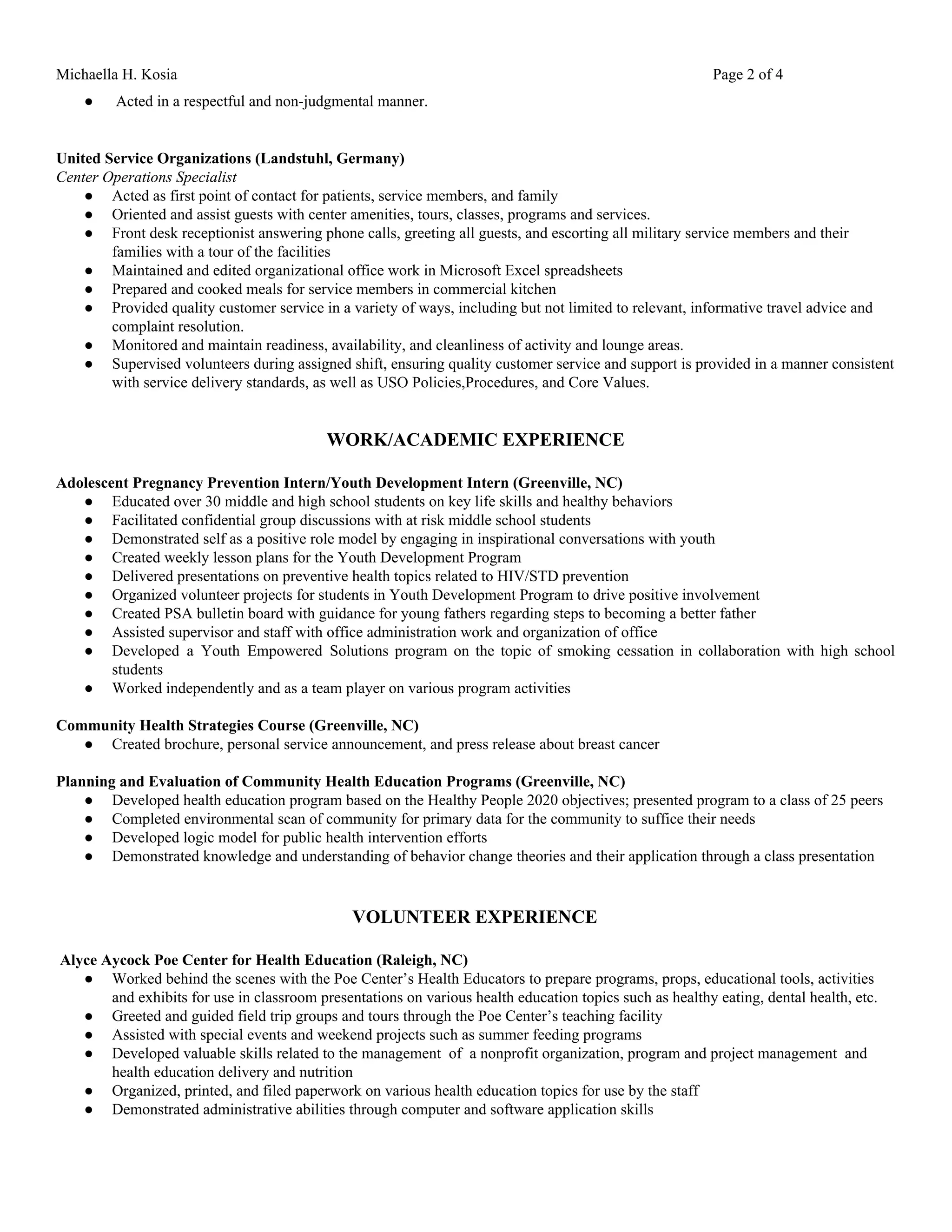 Public Health Resume | PDF