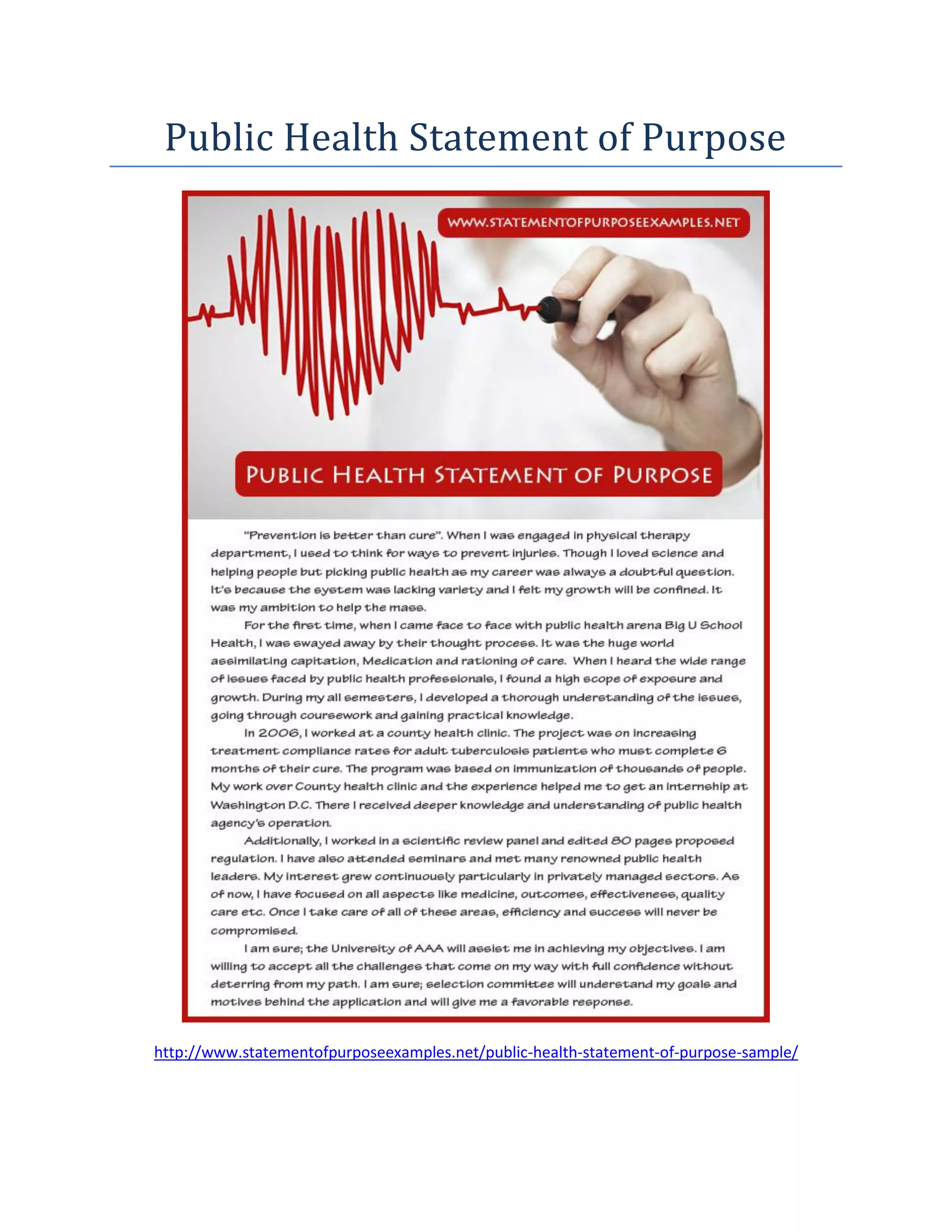 Public Health Statement of Purpose | PDF