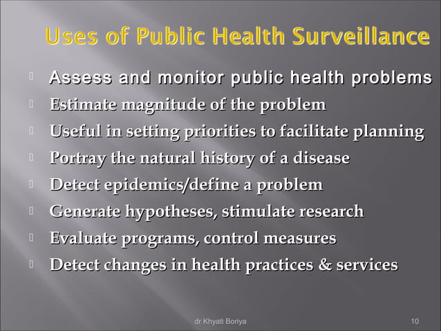 Public health surveillance | PPT
