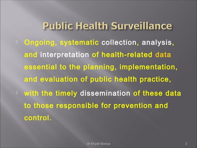 Public health surveillance | PPT