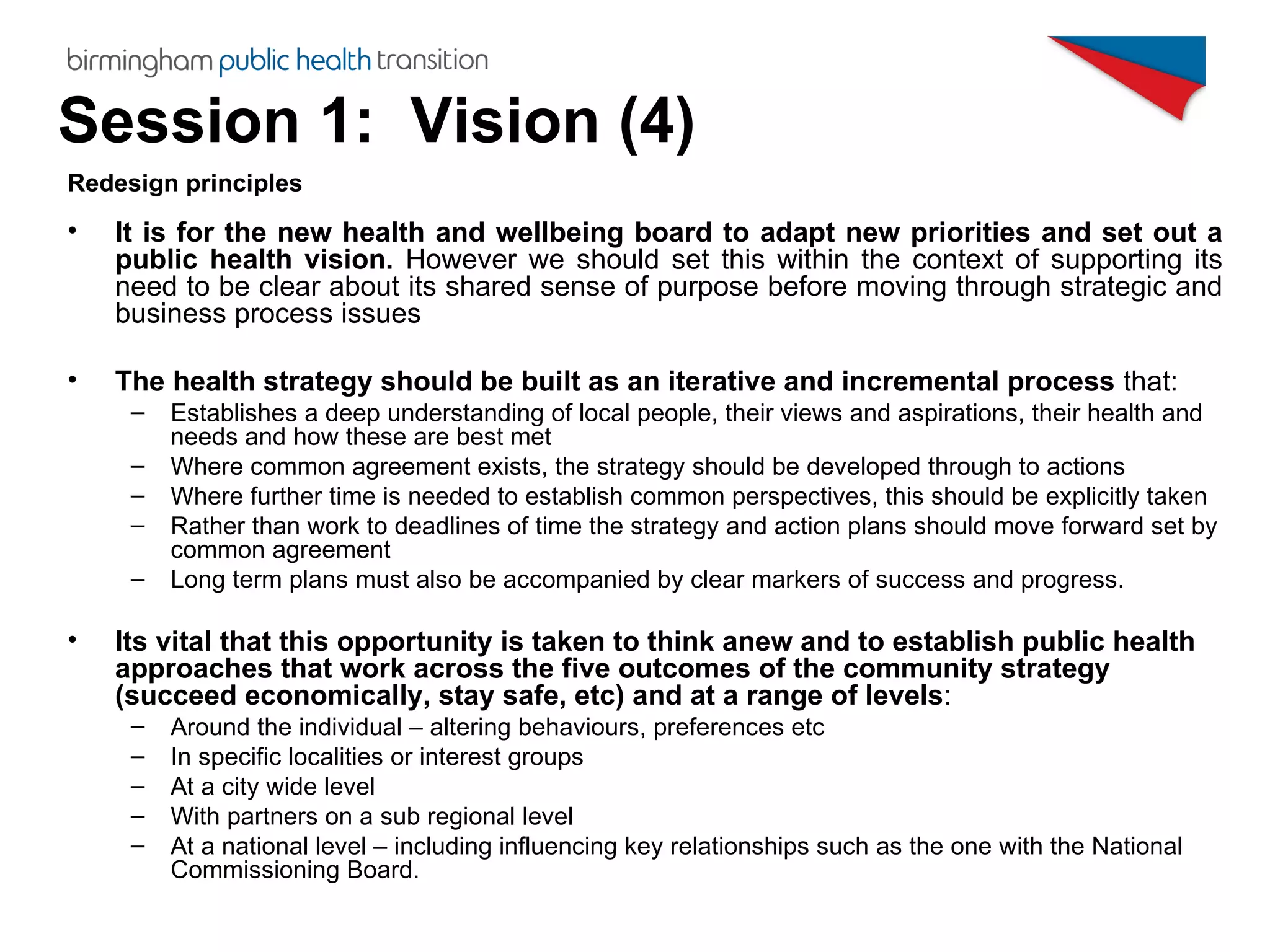 Public Health Transformation Workshop 1 | PPT