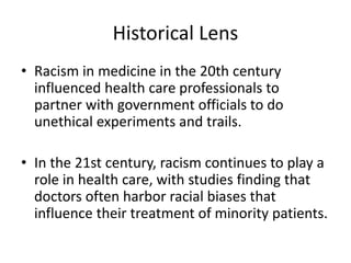 Public health week conference racism and healthcare | PPTX