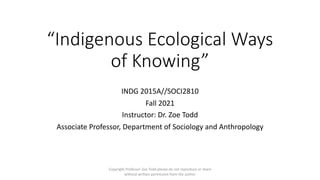 INDG 2015/SOCI 2810 FALL 2021 Week 1 slides | PDF