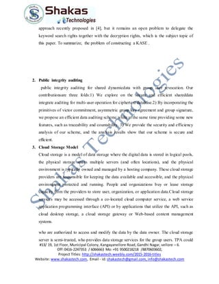 Public integrity auditing for shared dynamic cloud data with group user revocation | DOCX