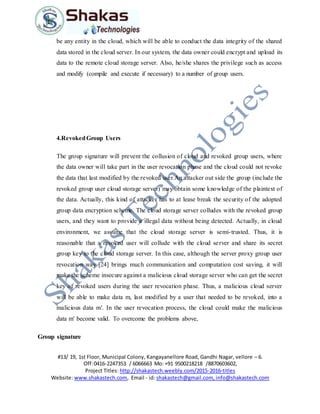 Public integrity auditing for shared dynamic cloud data with group user revocation | DOCX