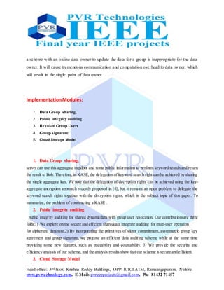 Public integrity auditing for shared dynamic cloud data with group user revocation | PDF