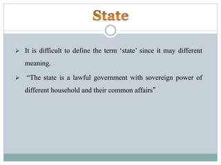 Definition & Kinds Of States | PPT