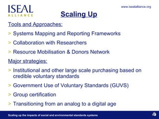 The ISEAL Alliance: An Introduction | PPT