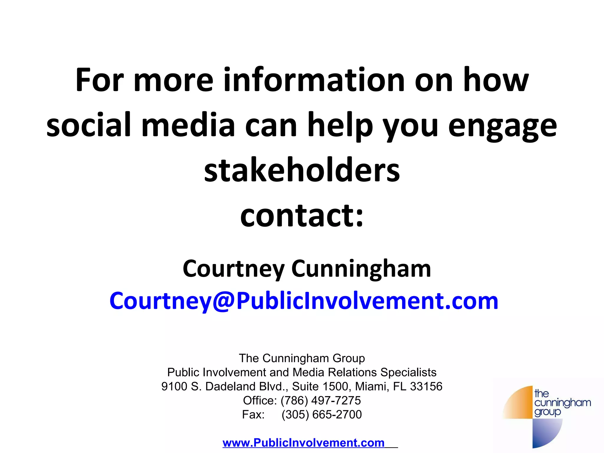 Tasha Cunningham - Social Media, Transit Agencies and Public ...