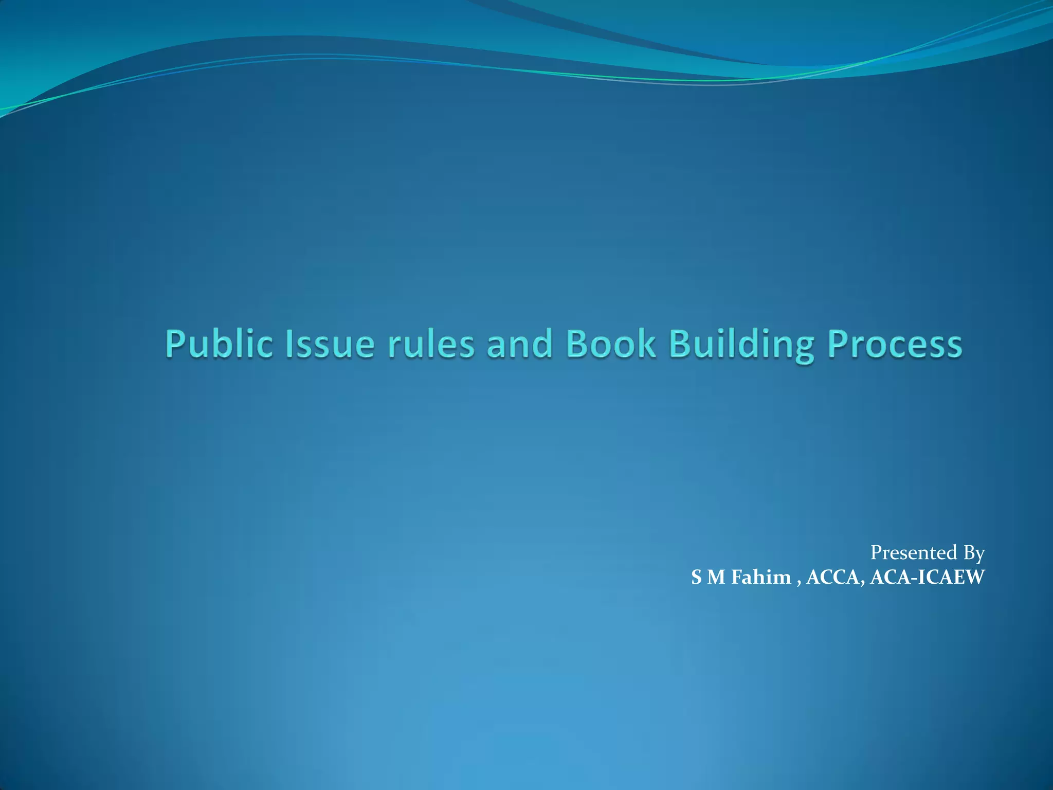 Public issue rules and book building process | PDF