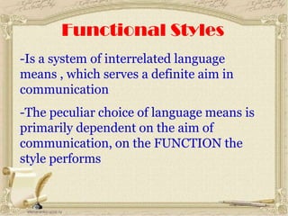 Publicistic Style in the English Language | PPTX