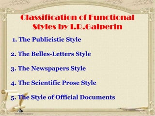 Publicistic Style in the English Language | PPTX