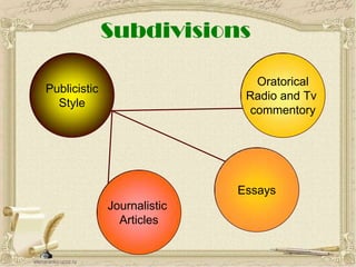 Publicistic Style in the English Language | PPTX
