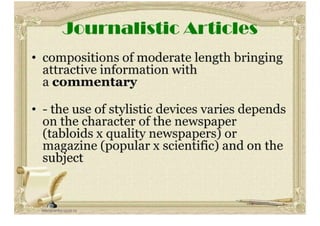Publicistic Style In The English Language | PDF