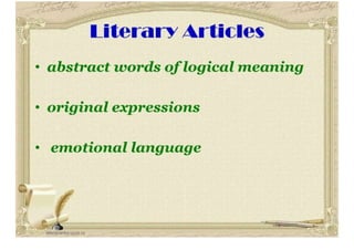 Publicistic Style In The English Language | PDF