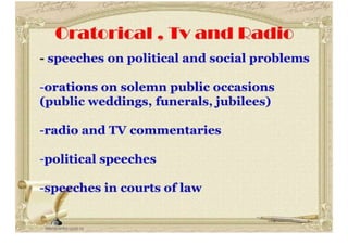 Publicistic Style In The English Language | PDF