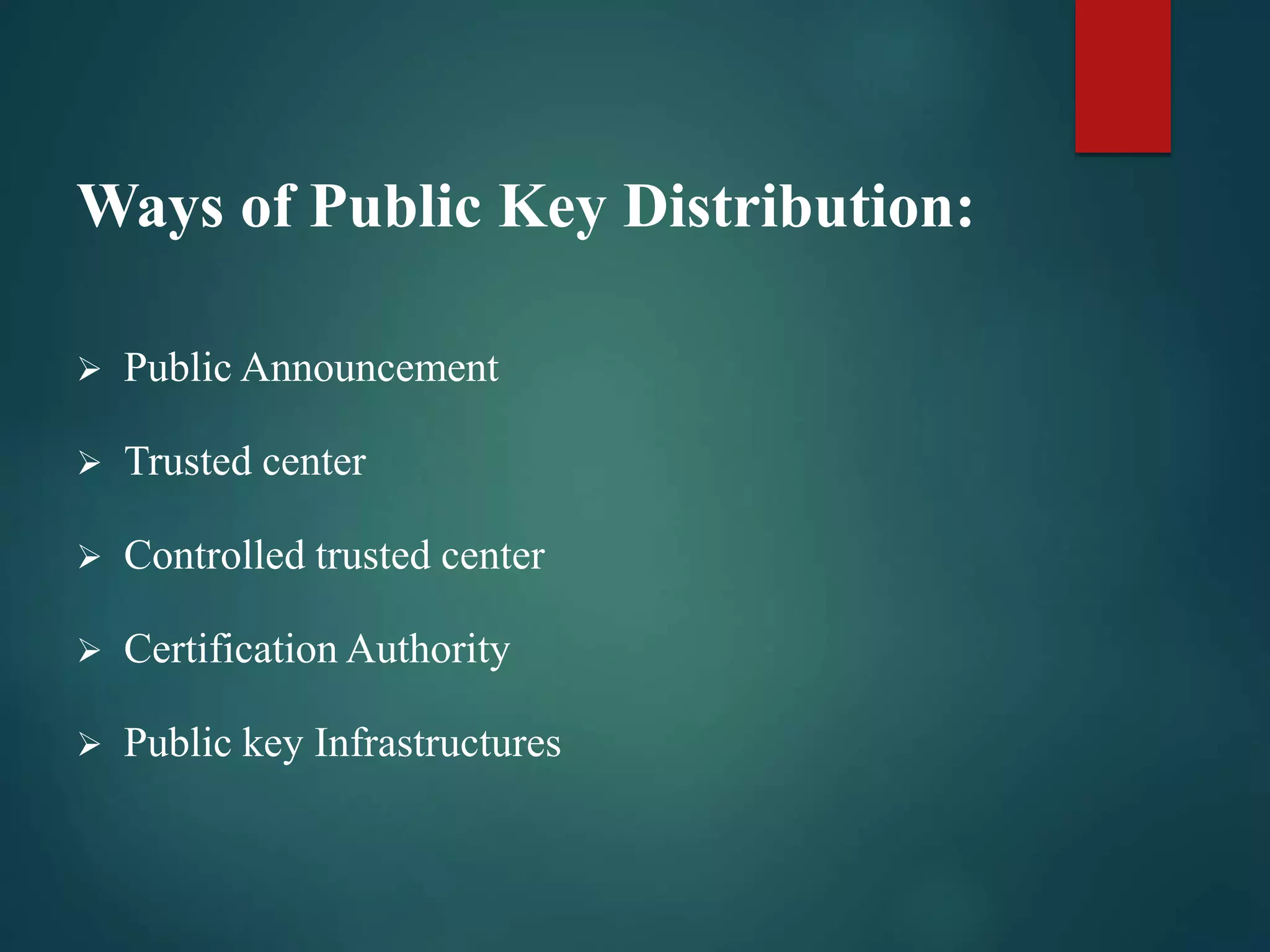 Public Key Distribution | PPTX