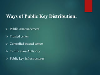 Public Key Distribution | PPTX