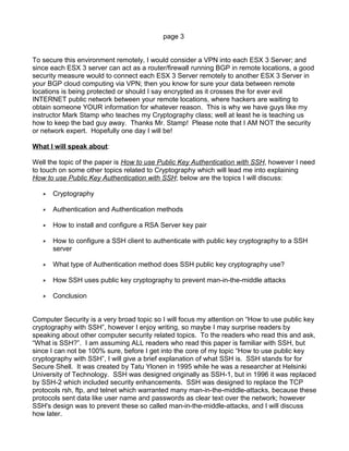 Public Key Authentication With SSH | PDF